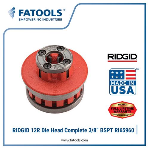 Jual RIDGID 65960 12R Dies Head Complete 3/8" BSPT Pipe Threader Snai ...