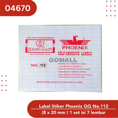 Promo Label Stiker Phoenix QQ No.112 Kertas Harga Nama Undangan 8 x 20 ...