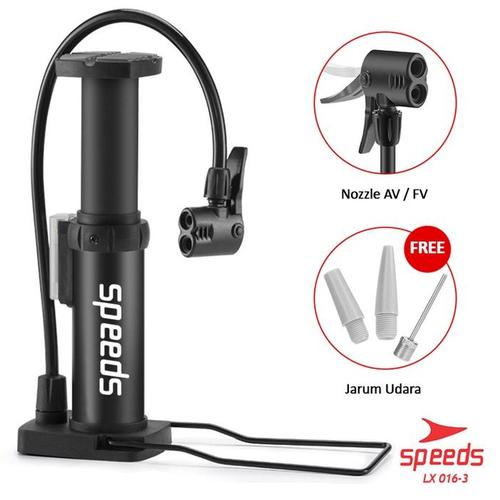 Jual SPEEDS Pompa Ban Mini Foot Pump Portable High Pressure Pompa Angin ...