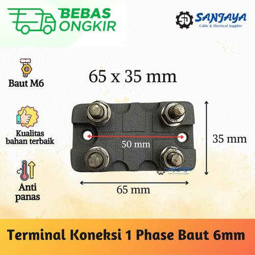 Jual Terminal Koneksi 1 Phase Pas Fasa Baut 6MM ELEKTRO MOTOR 65x35MM ...