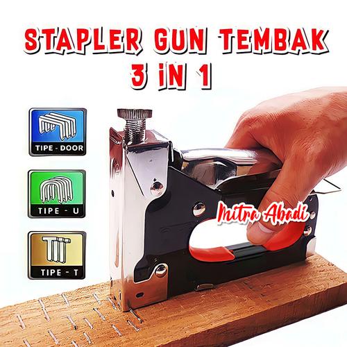 Jual Staples / Stapler Gun Tacker Tembak 3 IN 1 SERBAGUNA - ISI PAKU ...