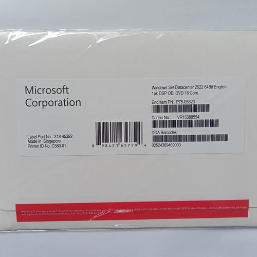 Jual Windows Svr Datacenter 2022 64Bit 16 Core Lifetime Full Box ...