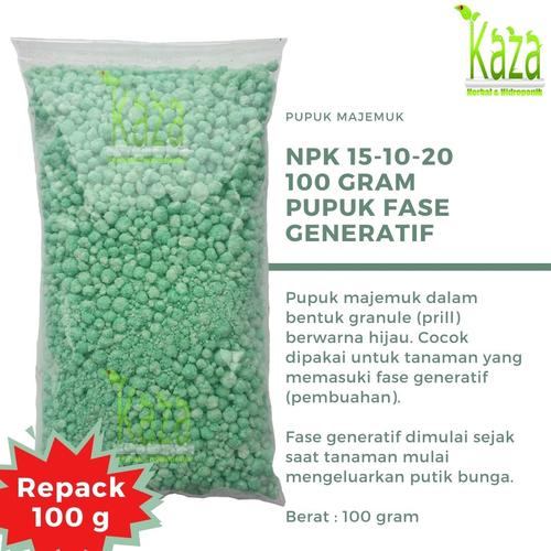 Jual Pupuk NPK 15-10-20 Kemasan 100 gram untuk Fase Generatif - Kota Pekanbaru - Kaza Herbal ...
