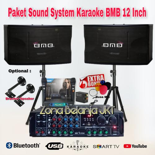 Jual PAKET SOUND SYSTEM KARAOKE SPEAKER BMB 12 INCH AMPLI MIC ( SET 2 ...