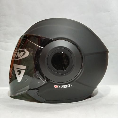 Jual HELM GM EVOUQ SOLID BLACK DOFF HELM HALF FACE - Kota Tangerang ...