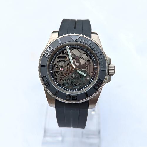 Promo SeikoMod TITANIUM Skeleton Black Bezel Movement Seiko NH72 ...
