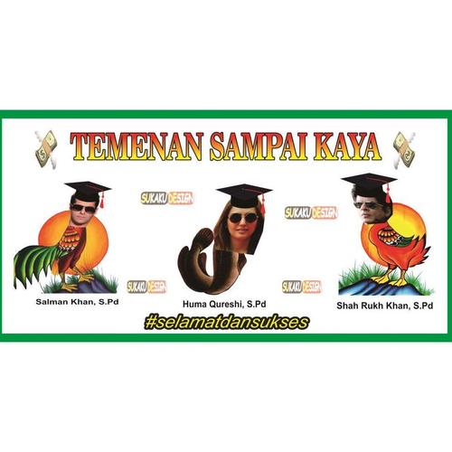 Jual banner / spanduk lucu / wisuda / ulang tahun / sidang design pecel ...