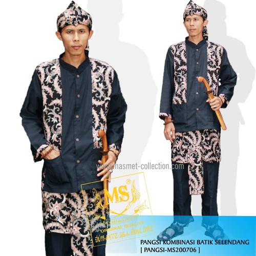 Jual BAJU PANGSI SUNDA KOMBINASI SELENDANG BATIK COKLAT - S, Baju ...