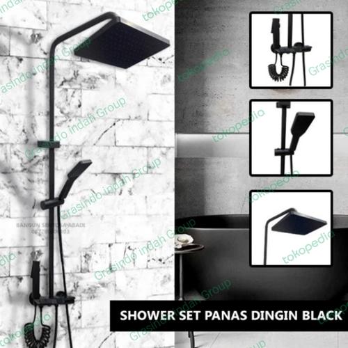 Jual Shower Coloumn Set Hitam Doff Tiang shower Mandi Set Black Doff ...