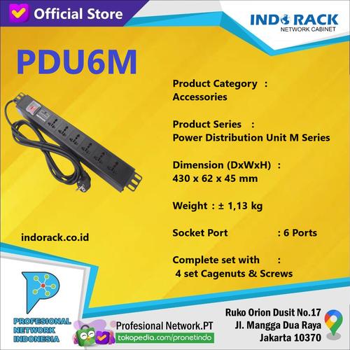 Jual PDU 6 SOCKET MULTI OUTLET PDU6M - STOP KONTAK RACK SERVER INDORACK ...
