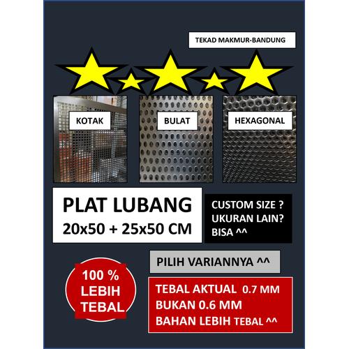 Jual Plat 25x50 / 20x50 - Lubang Kotak / Bulat / Hexagonal - Plat Besi ...