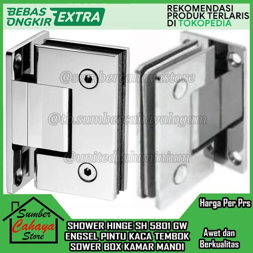 Jual Engsel Pintu Kaca Shower Hinge SH 5801 Penjepit Etalase Kamar ...