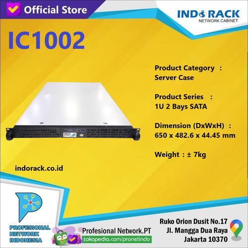Promo SERVER CASE INDOCASE IC1002 1U 2Bays HD SATA RACKMOUNT CASING no ...