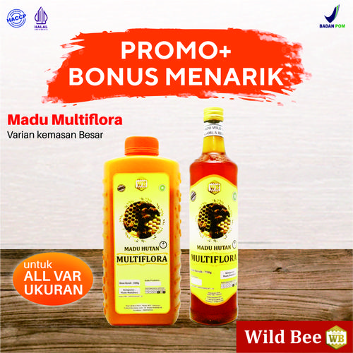 Jual Madu Multiflora / Apis Melifera kemasan jumbo - Wild Bee - 1000g ...