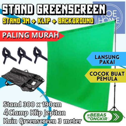 Jual Stand Backdrop Paket Lengkap 3 Meter Bracket Studio Foto Green ...