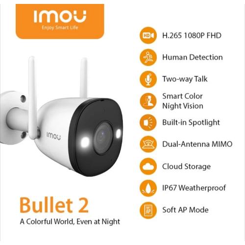 Jual IMOU Bullet 2 Smart IP Camera Full Colour Night Vision Outdoor Wi ...