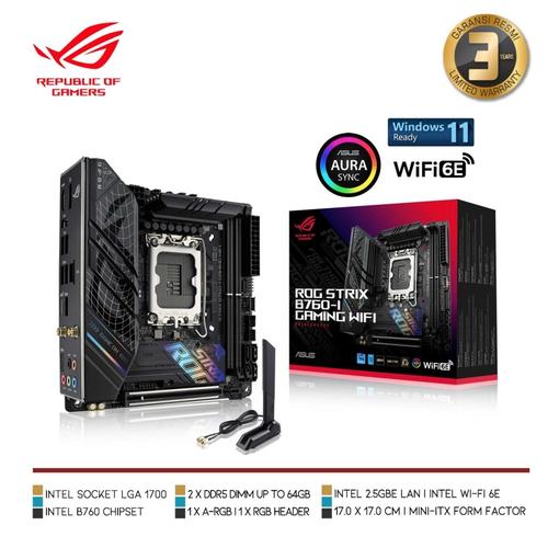 Jual ASUS ROG STRIX B760-I GAMING WIFI (Intel B760 LGA 1700 DDR5) Mini ITX - Kab. Pemalang - tf ...
