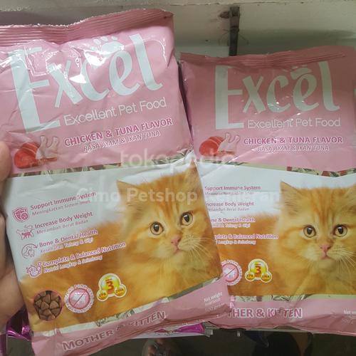 Jual Excel Segitiga mother & kitten makanan anak kucing cat food pink ...