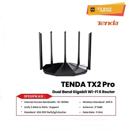 Jual TENDA TX2 Pro Dual Band Gigabit Wi-Fi 6 Router - Kota Denpasar ...