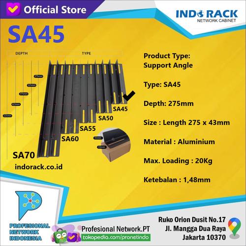 Jual SUPPORT ANGLE 275MM INDORACK SA45 - EXTRA SIKU L WALLMOUNT DEPTH ...