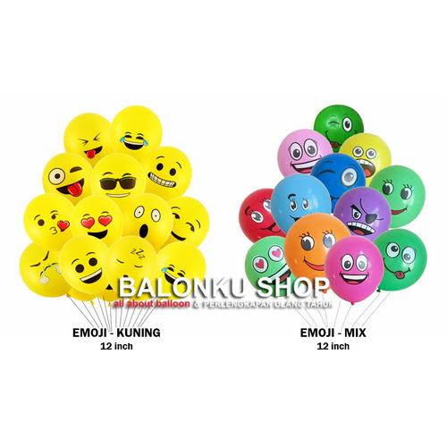 Jual Balon Latex Emoji isi 50 Pcs / Balon Emoticon / Balon Karakter ...