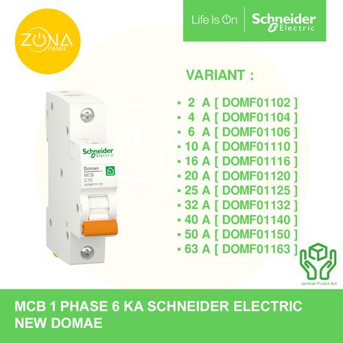 Jual MCB SCHNEIDER NEW DOMAE 1P 2A 4A 6A 10A 16A 20A 25A 32A 40A 50A 63A - 10A - Jakarta Pusat ...