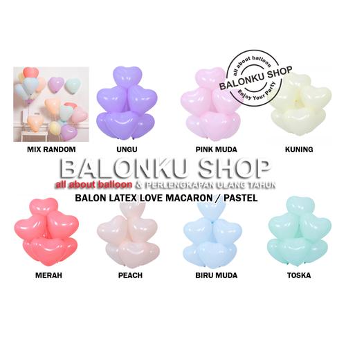 Jual Balon Latex Love Macaron / Balon Karet Hati Pastel / Balon Love ...