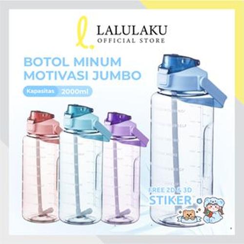 Jual Botol Minum Motivasi 2000ML 2 Liter Botol Penanda Waktu Botol ...