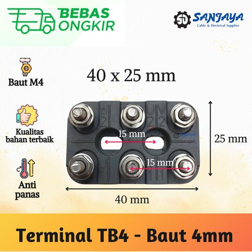 Jual Terminal Koneksi Dinamo TB 4MM - TERMINAL ELEKTRO MOTOR 40x25MM ...