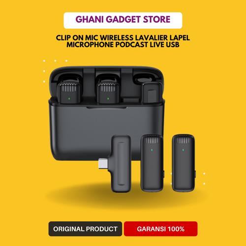 Promo Original Mic Clip On Jepit Wireless Mikrofon Live Microphone ...