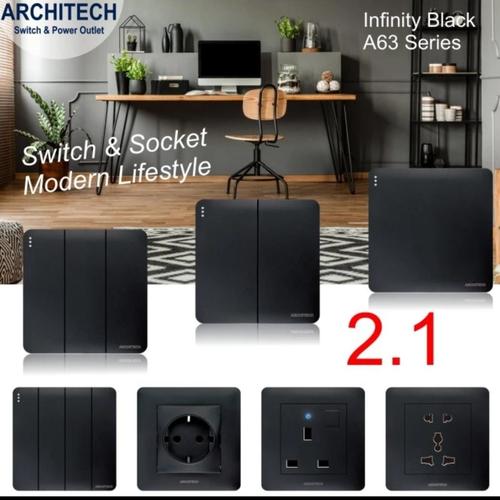 Jual Saklar Infinity Black Architech Engkel Seri Triple 4 Gang Stop Kontak - Stop Kontak - Kota ...