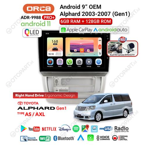 Jual Head Unit Android 9″ inch ALPHARD Gen 1 2003-2007 ORCA - Kota ...