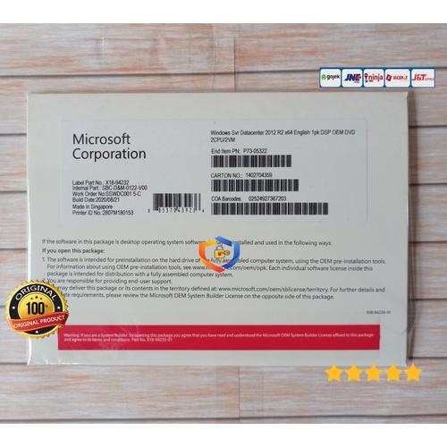 Jual Window Server 2012 Datacenter Original 16 Core 5 Cal Fullpack/Box ...