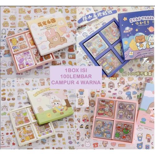 Jual BEAR 100 Lembar Stiker Motif Kartun Korea Lucu Anti Air Scrapbook ...