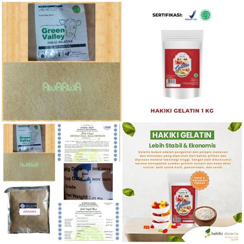 Jual 1kg 1000gr serbuk bubuk murni gelatin gelatine powder sapi halal ...