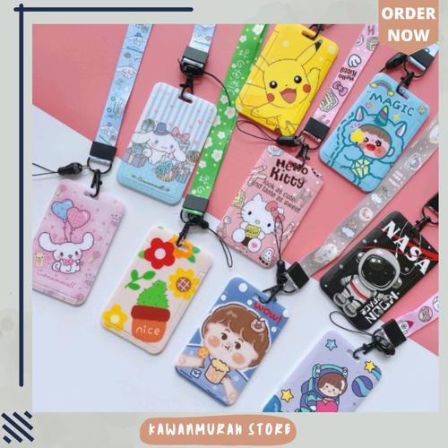 Jual Name Tag Kantor / ID Card Holder / Lanyard Motif Kartun ...