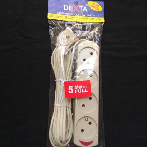 Jual Dexta Stop Kontak Gepeng + Kabel Olor 5m 5 Meter Terminal 2 3 4 5 ...
