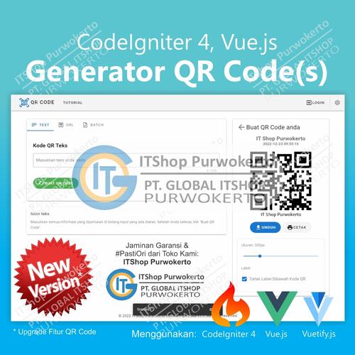 Jual Source Code Aplikasi Web QR Code Generator Sederhana CodeIgniter 4 CI4 - Kab. Banyumas - IT ...
