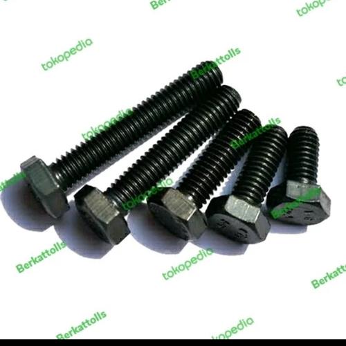 Jual Baut mur baja m6x15 grade 8.8 Hex bolt nut baja hitam kunci 10 - Jakarta Utara ...