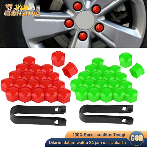Jual 20pcs/Set Tutup Baut Roda Mobil 19mm Car Wheel Nut Cap - Hijau ...