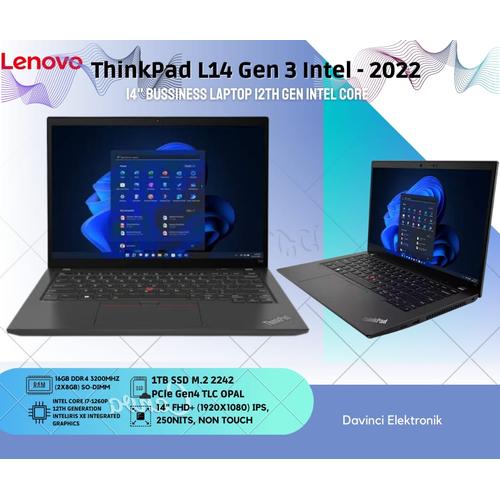 Jual LENOVO THINKPAD L14 GEN 3 i5-1240P 8GB RAM 256GB SSD IRIS XE 14 ...