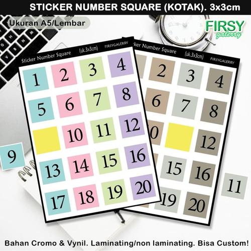 Jual Sticker Nomor Label Angka 3CM, Sticker Kotak, Custom Sticker Nomor ...