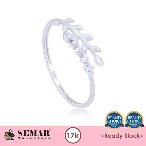Promo Cincin Emas Jeslyn Leaf White Gold 17K Semar Nusantara - 16-17 ...
