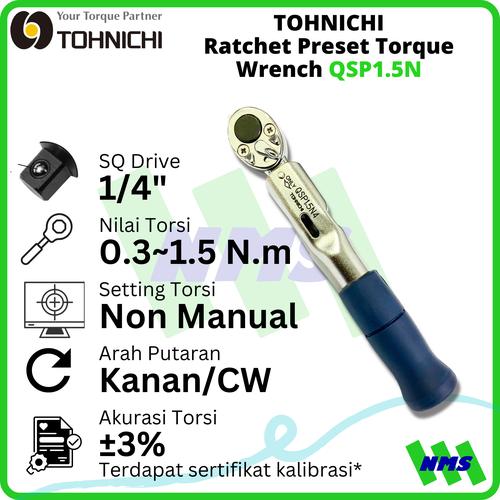 Jual Kunci Torsi TOHNICHI QSP1.5N 1/4" 0.3-1.5Nm Preset Torque Wrench ...