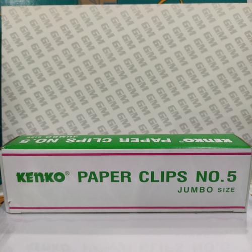 Jual Kenko Paper clips No 5 besar jumbo clip kertas 1 box isi 10 doz ...