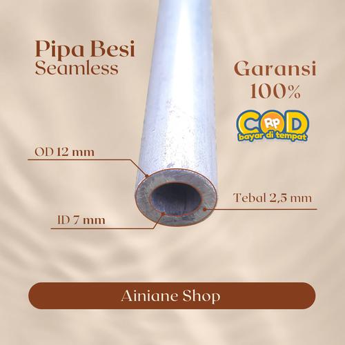Jual Pipa Besi Seamless Od 12 mm / Id 7 mm Tebal 2,5 mm Panjang 100 Cm ...