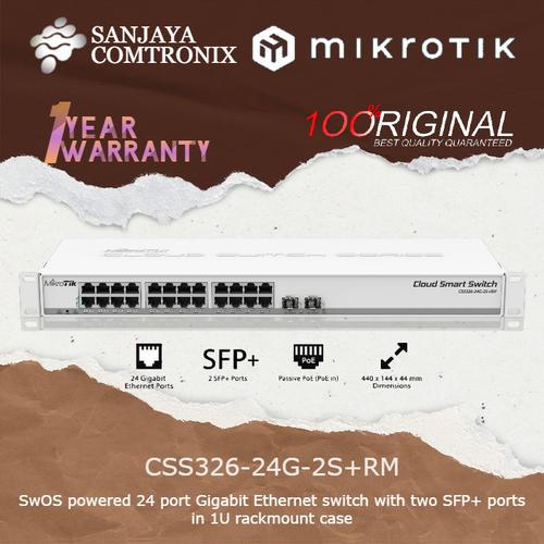 Jual Mikrotik Routerboard CSS326-24G-2S+RM 24 port Gigabit + 2 SFP+ ...