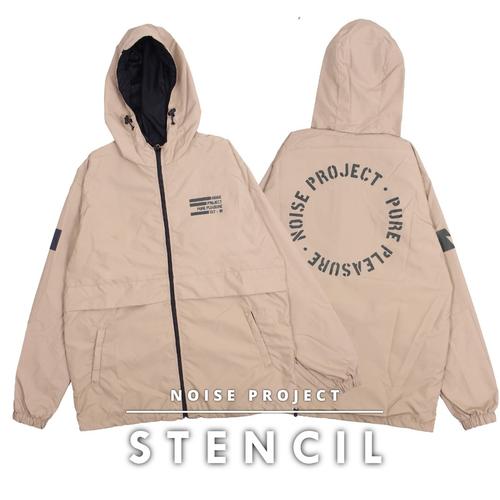 Jual Jaket Pria Parasut Terbaru Taslan Stencil Polos Custome - Hitam, M ...