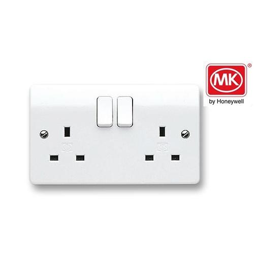 Jual MK Stop Kontak Double 13A Switch Wall Socket Dinding Outlet E2747WHI - Kota Batam ...
