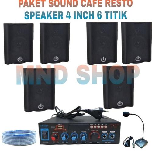 Jual paket sound system cafe resto klinik speaker 4 inch 6 titik ...